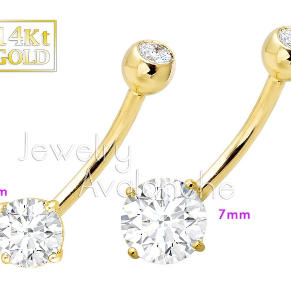 14k Gold Navel Ring - Etsy