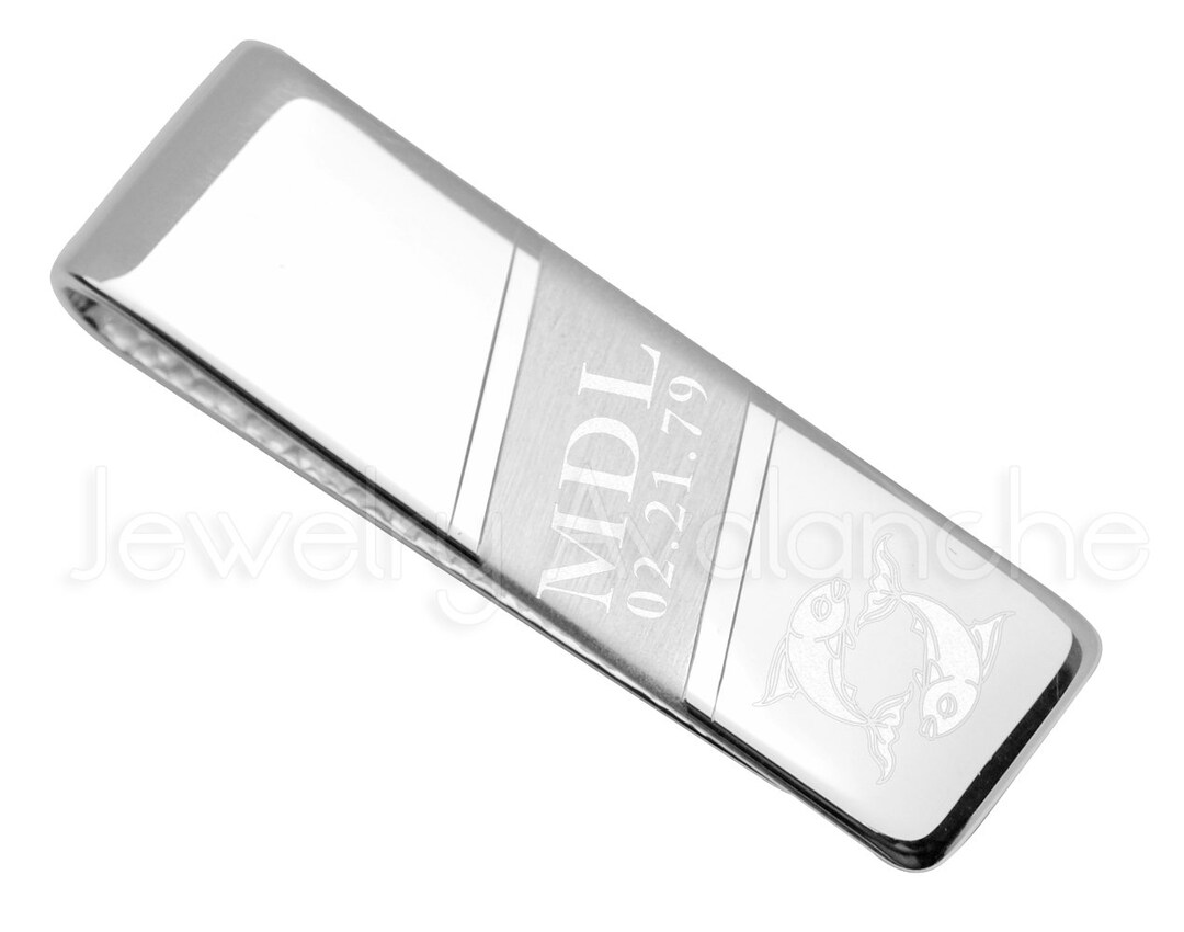 Personalized Money Clip Laser Engraved 925 Sterling Silver - Etsy