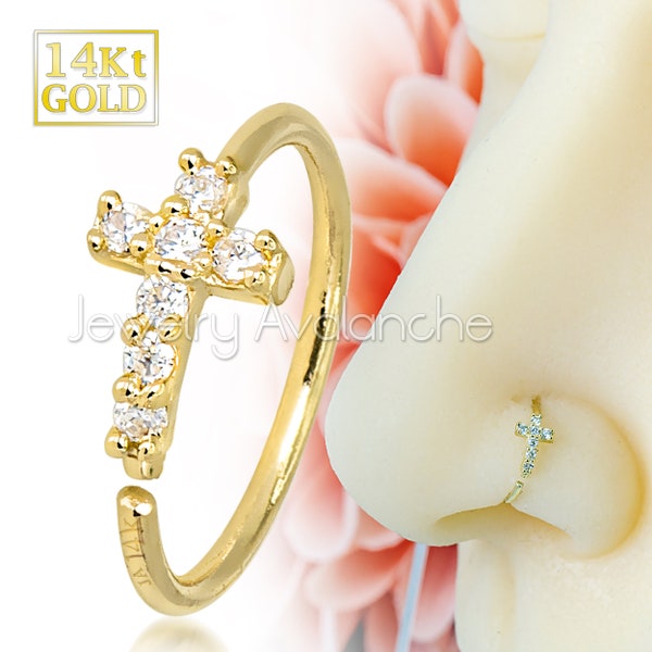 Cross Nose Ring - Etsy