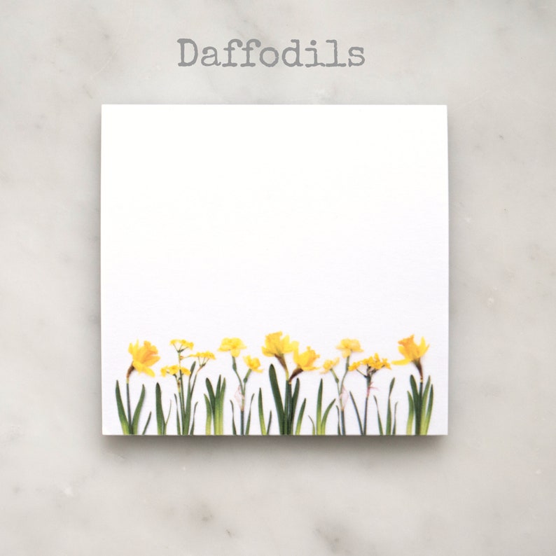 Sticky notes in botanical designs tulips ferns daffodils | Etsy