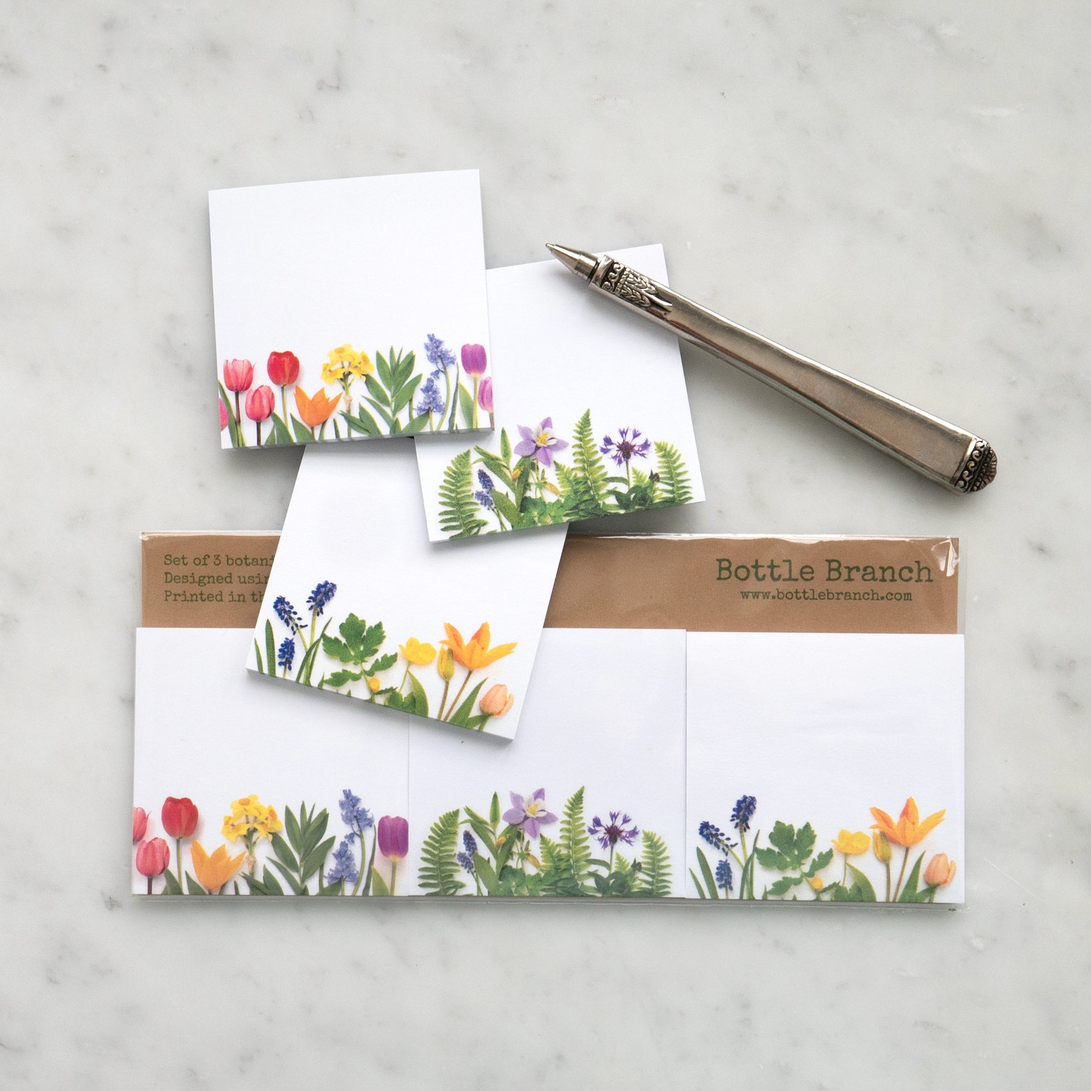 Sticky Notes in Botanical Designs Set of 3 - Etsy