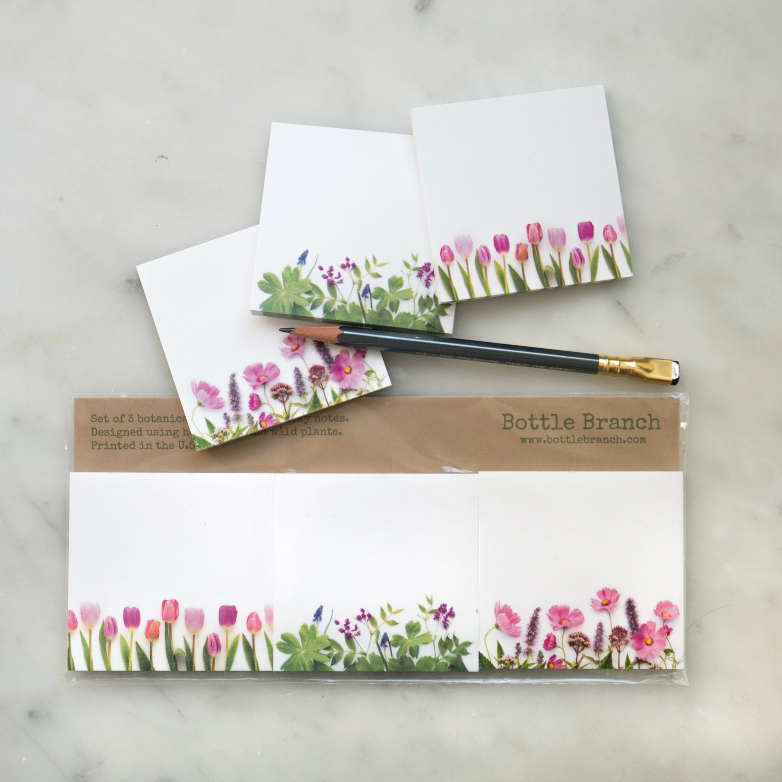 Sticky Notes in Botanical Designs Set of 3 - Etsy