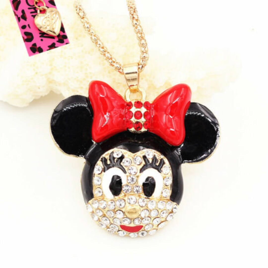 Reserved, Vintage 1980 Minnie Mouse Pendant Necklace, 15 Inch Drop, 1 ...