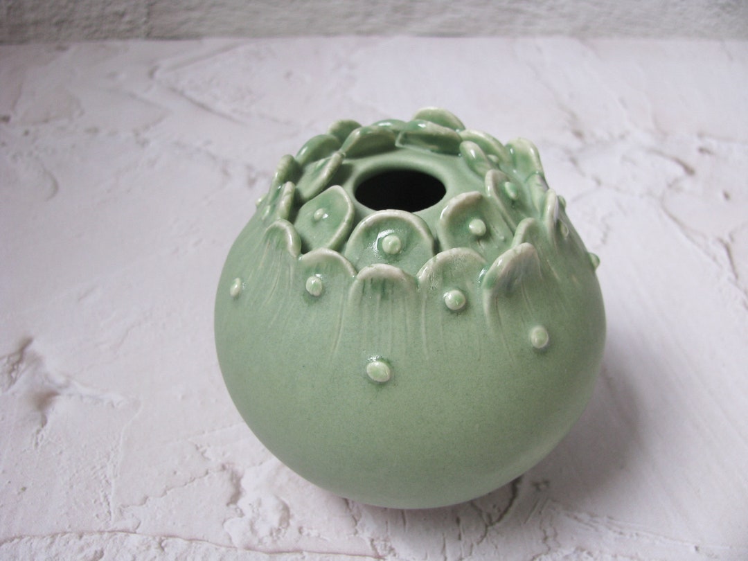 Spring Green Botanical Inspired Ceramic Vase by Echo of Nature - Etsy