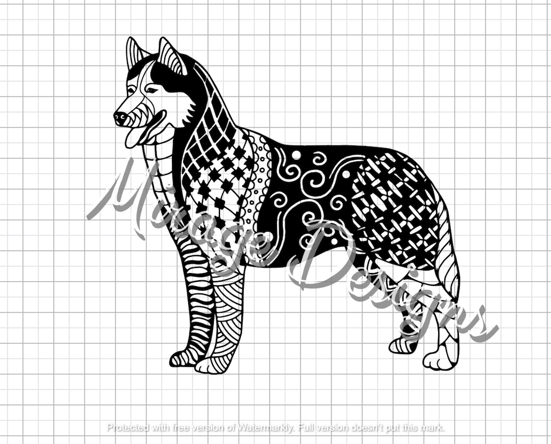 Siberian Husky Mandala Decal - Etsy