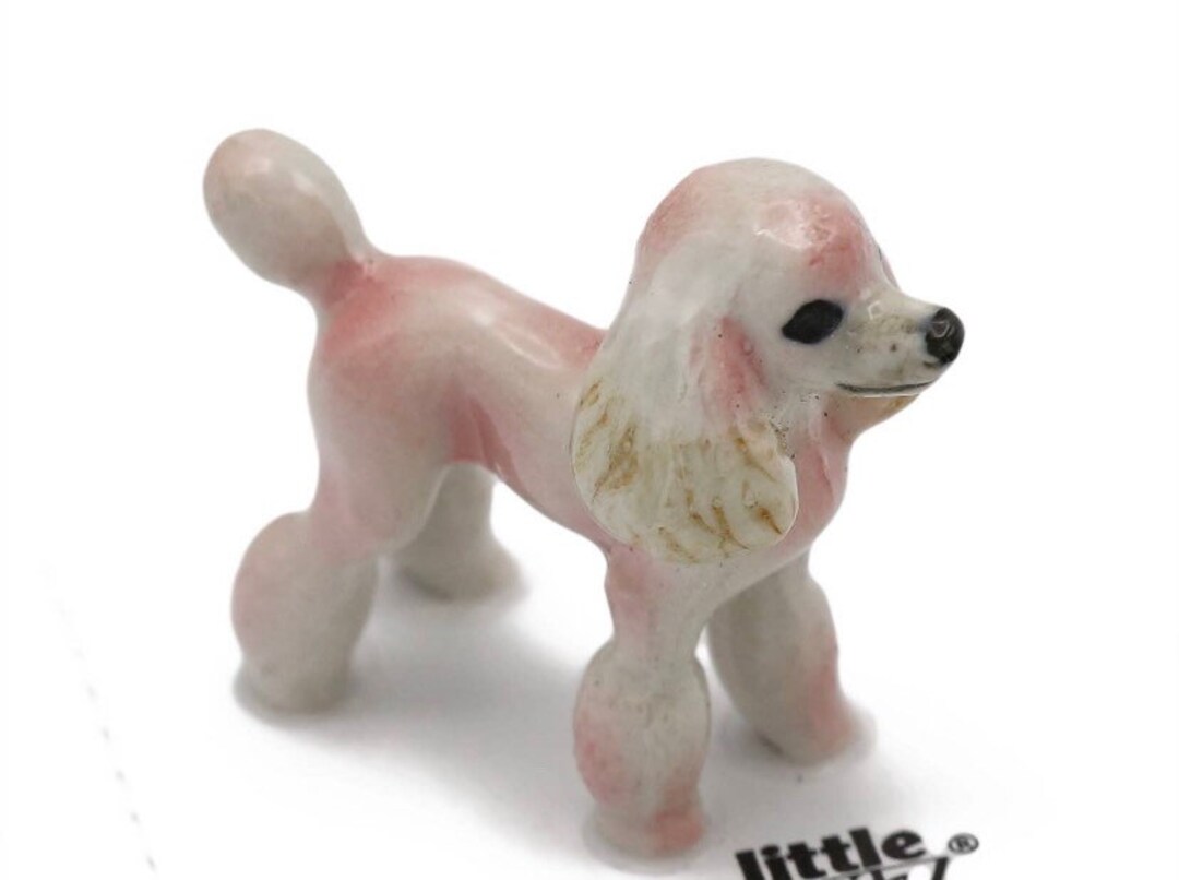 PINK POODLE Dog Miniature Porcelain Figurine - Etsy