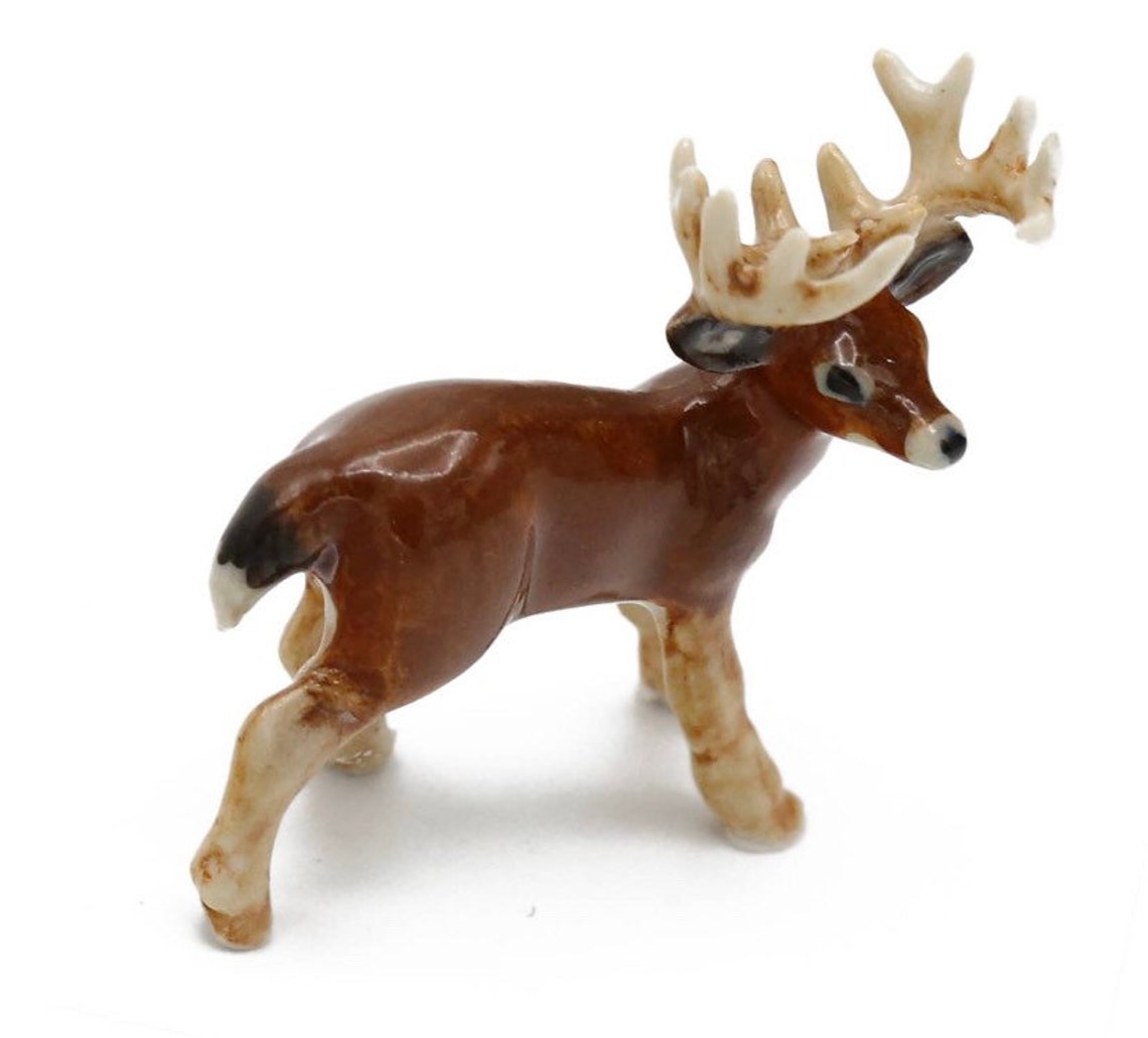 DEER BUCK Miniature Porcelain Figurine - Etsy