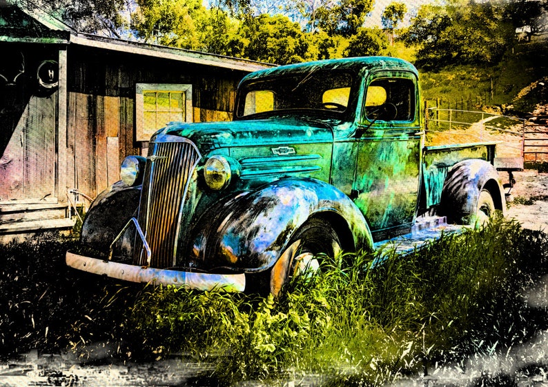 Vintage Chevy Truck, 1937 Chevy Pickup Photography Art Print, Old Chevy ...