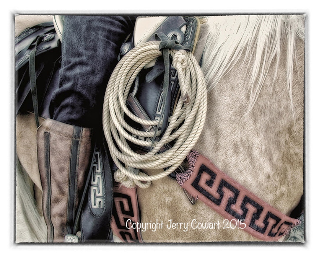 Cowboy With Lasso Horseback Riding Out on the Trail Fine Art Western ...