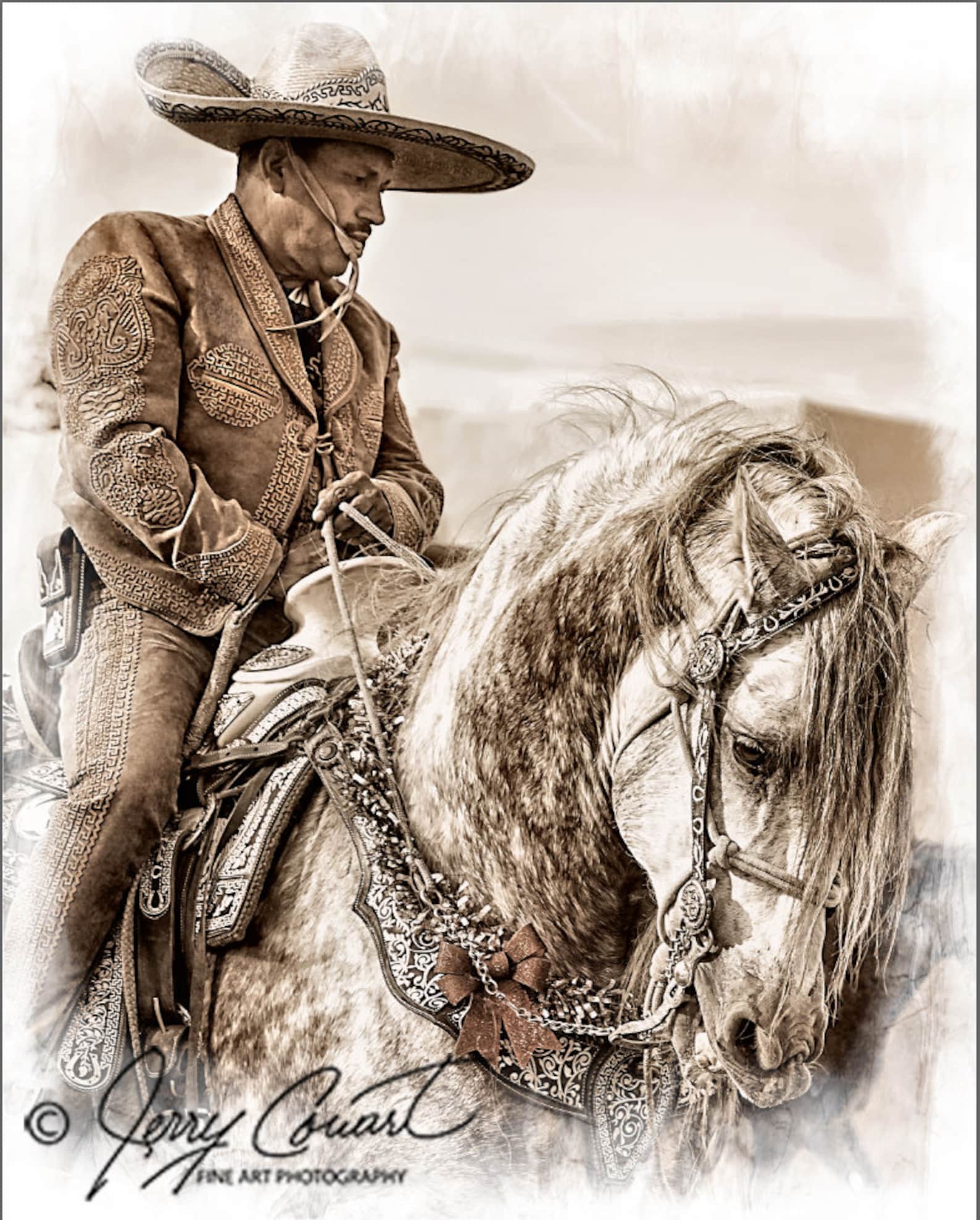 Charro Mexican Cowboy Sepia Tone Fine Art Photography Print, Equestrian ...