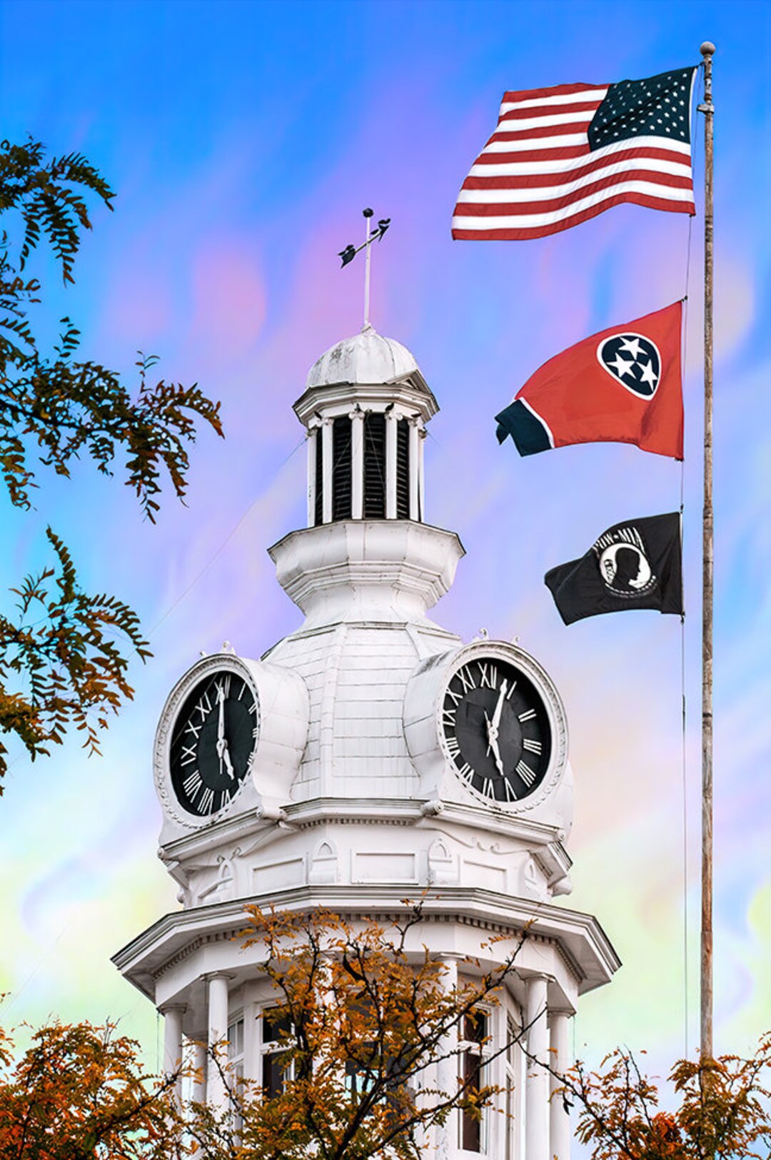 Clock Tower Photography, Clock Tower Murfreesboro, Tennessee Flag ...