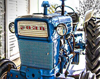 Blue Ford Tractor Art - Etsy
