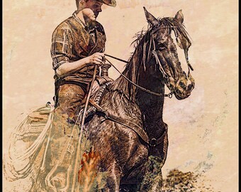 Cowboys Roping Photography Print, Cowboys Rodeo Life Picture, Horse ...