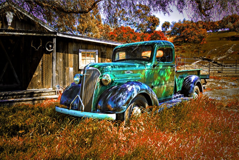 Vintage Chevy Truck, 1937 Chevy Pickup Photography Art Print, Old Chevy ...