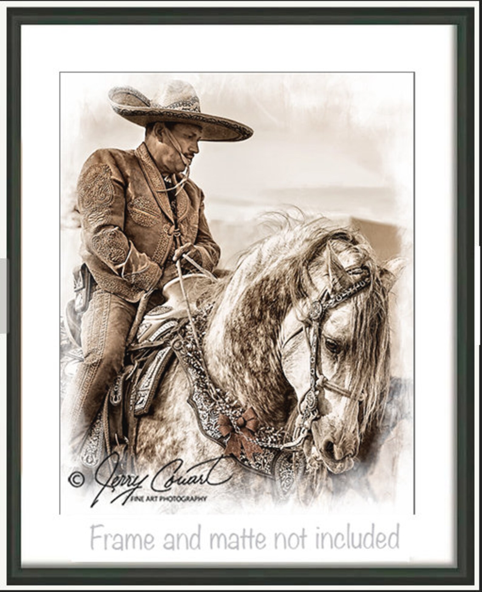Charro Mexican Cowboy Sepia Tone Fine Art Photography Print, Equestrian ...