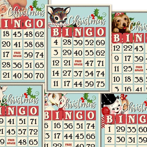 Printable Christmas Santa & Elves Decorative Bingo Cards for - Etsy