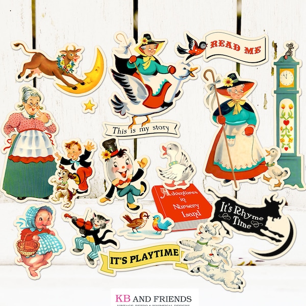 Mother Goose Nursery Rhyme Clipart - Etsy