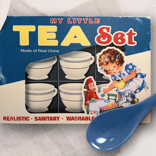 Printable Retro Toy Tea Set Box / 5 X 7 X - Etsy
