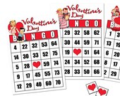 Digital Retro Valentines Day Bingo Card Game Kit / DIY / - Etsy