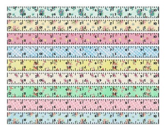 Digital Floral Tape Measures / Rulers / Vintage Floral Collage | Etsy