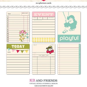 Printable Whimsical Journaling Cards / Girly / Downloadable / - Etsy