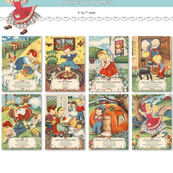 Old Nursery Rhyme Cards - Etsy
