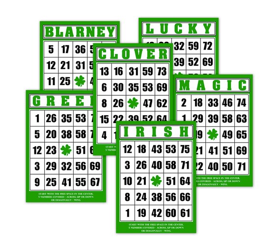 Digital St Patrick s Day Bingo Cards For Crafts Ephemera Cards Two 