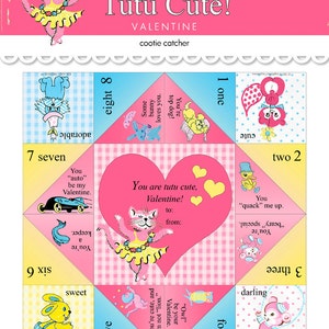 Digital Valentine Cootie Catcher / Valentine's Day Card / Fortune ...