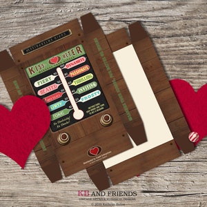 Retro Kiss Meter Printable Gift Box Template/ Valentine's Day DIY Box ...