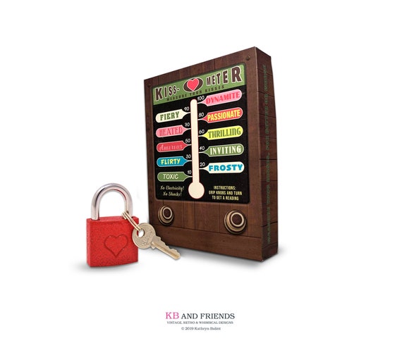 Retro Kiss Meter Printable Gift Box Template/ Valentine's Day DIY box ...