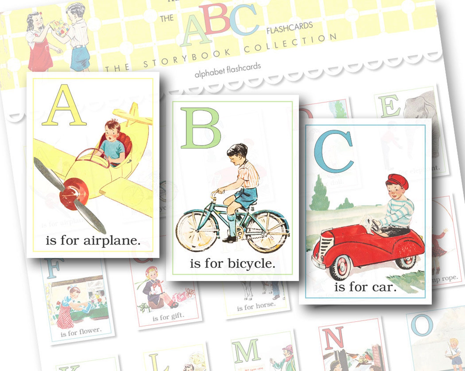 Digital ABC Flashcards / Alphabet Flash Cards/ 5 by - Etsy