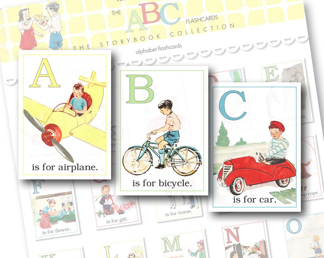 Digital ABC Flashcards / Alphabet Flash Cards/ 5 by - Etsy