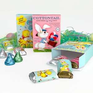 Printable DIY Easter Parade Favor Boxes: Retro Style Bunny & Chick ...