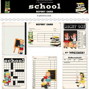 Digital Retro Back to School Journaling Cards / 3" by 4" / Downloadable ...
