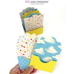Digital Box of Pockets in Primary Colors / Die-cut Tray and Pockets to ...