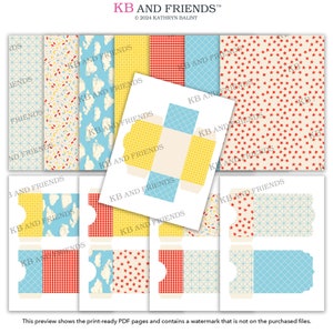 Digital Box of Pockets in Primary Colors / Die-cut Tray and Pockets to ...