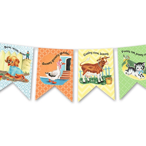 Printable Vintage Mother Goose Nursery Rhymes Banner or - Etsy