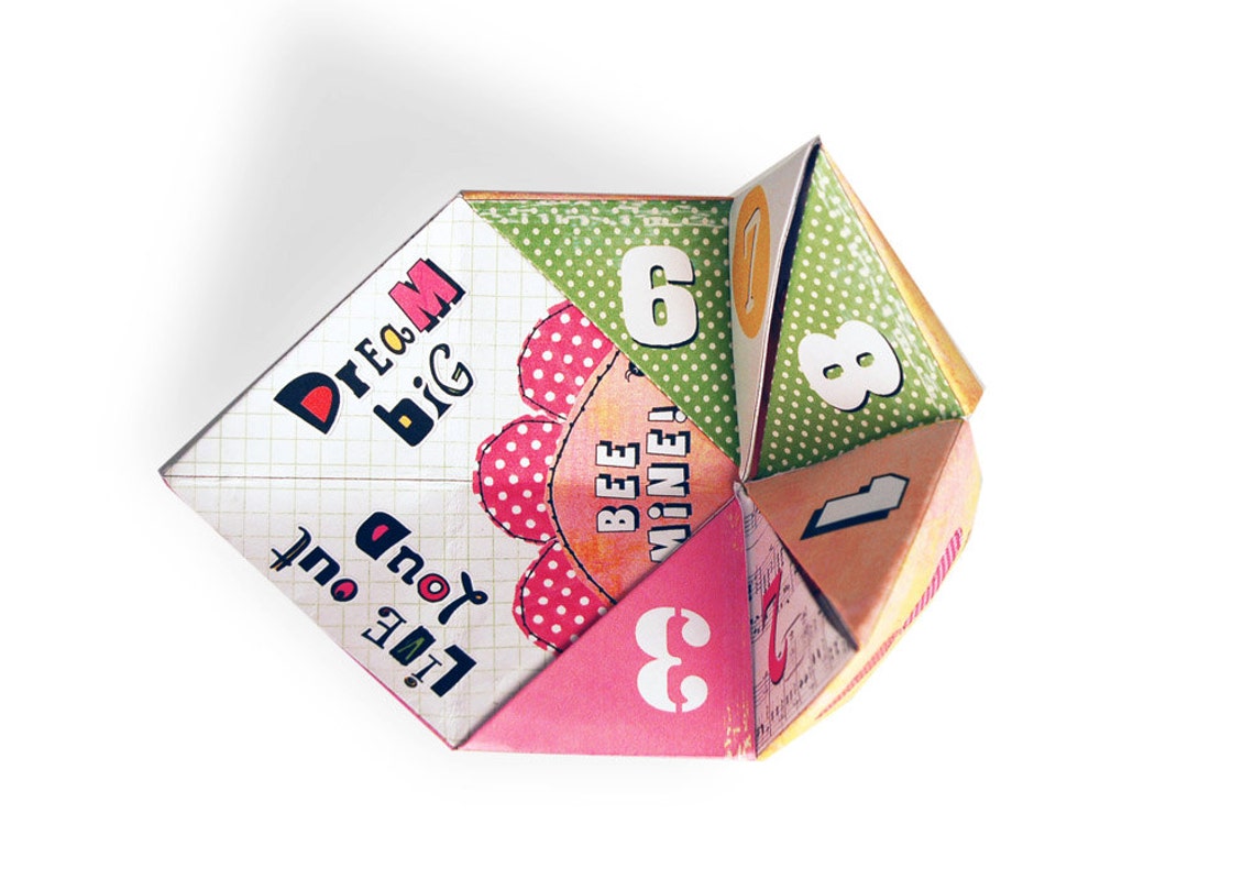 Digital Valentine cootie catcher / Valentine's Day card / | Etsy