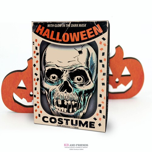 Printable Vintage Halloween Box Costume With Mask / Digital - Etsy