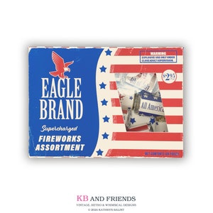 Printable Vintage Style Eagle Brand Fireworks Box With Candy Wrappers ...