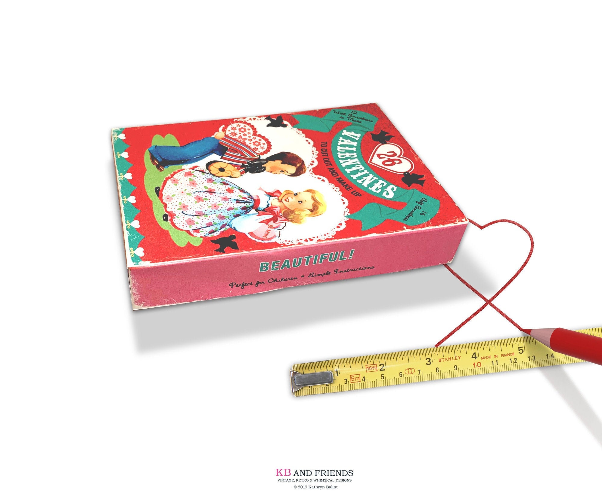 Retro Valentine Digital Box Template/ Printable 6 by - Etsy