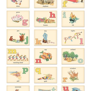 Digital ABC Flashcards With Vintage Style / Alphabet Flash Cards ...