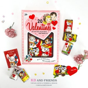 Printable Retro-style "be Mine" Pink Valentine's Day Box, Envelope ...