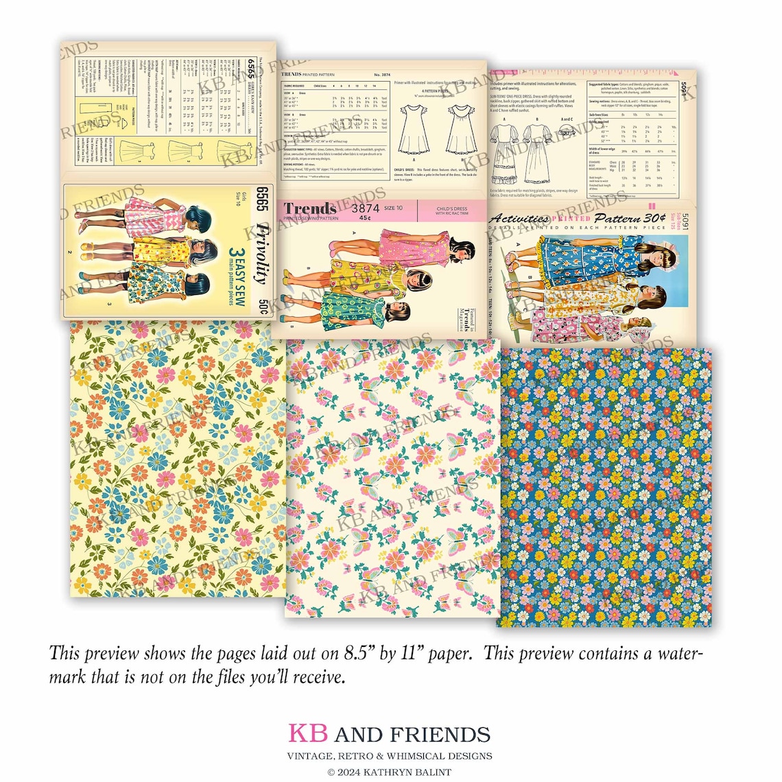 Retro Style Sewing Pattern Covers: Printable Frivolity Scrapbook & Junk ...