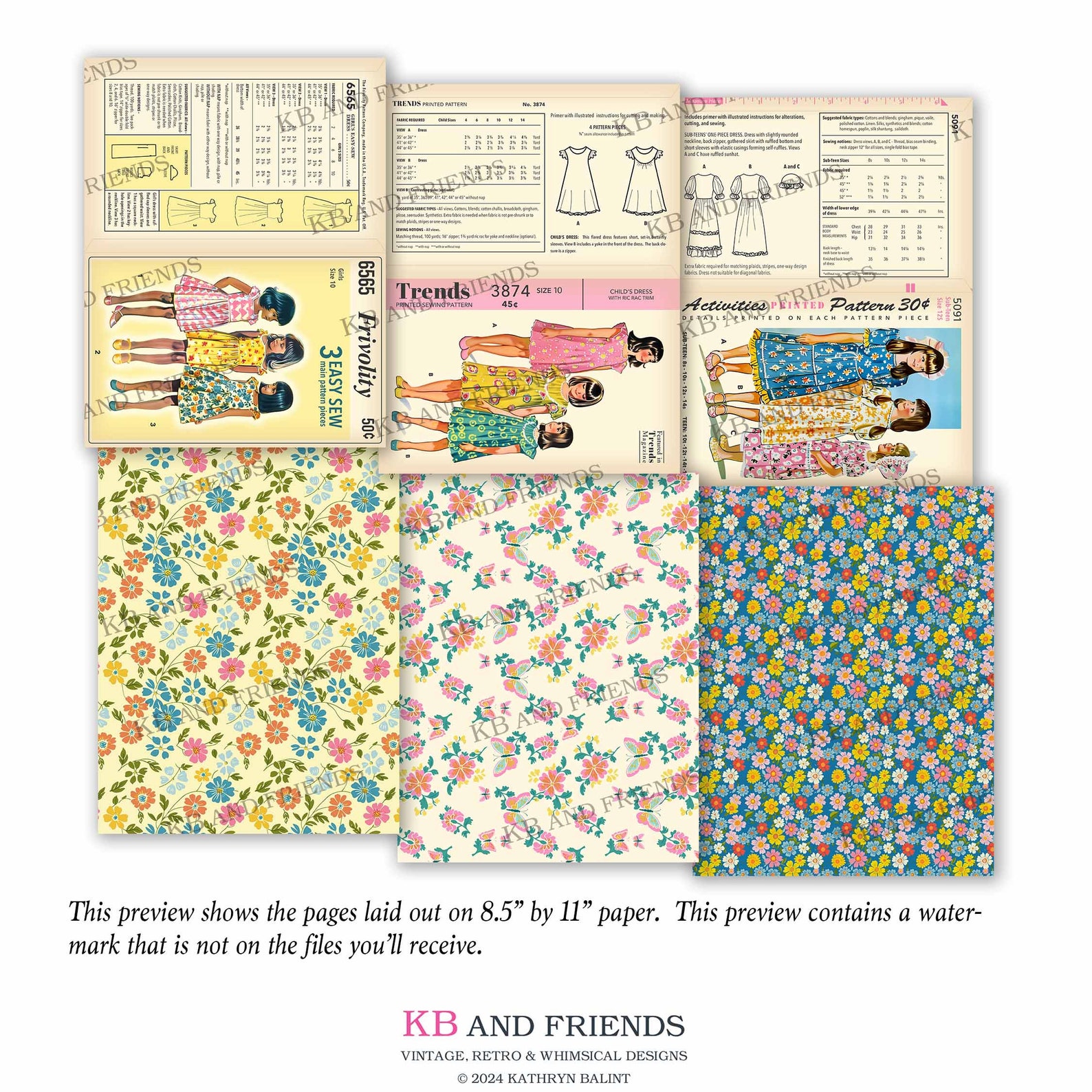 Retro Style Sewing Pattern Covers: Printable Frivolity Scrapbook & Junk ...