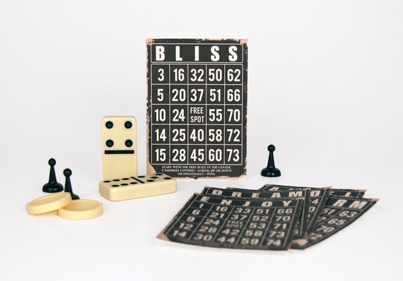 Vintage black bingo cards / printable bingo cards / digital bingo cards ...