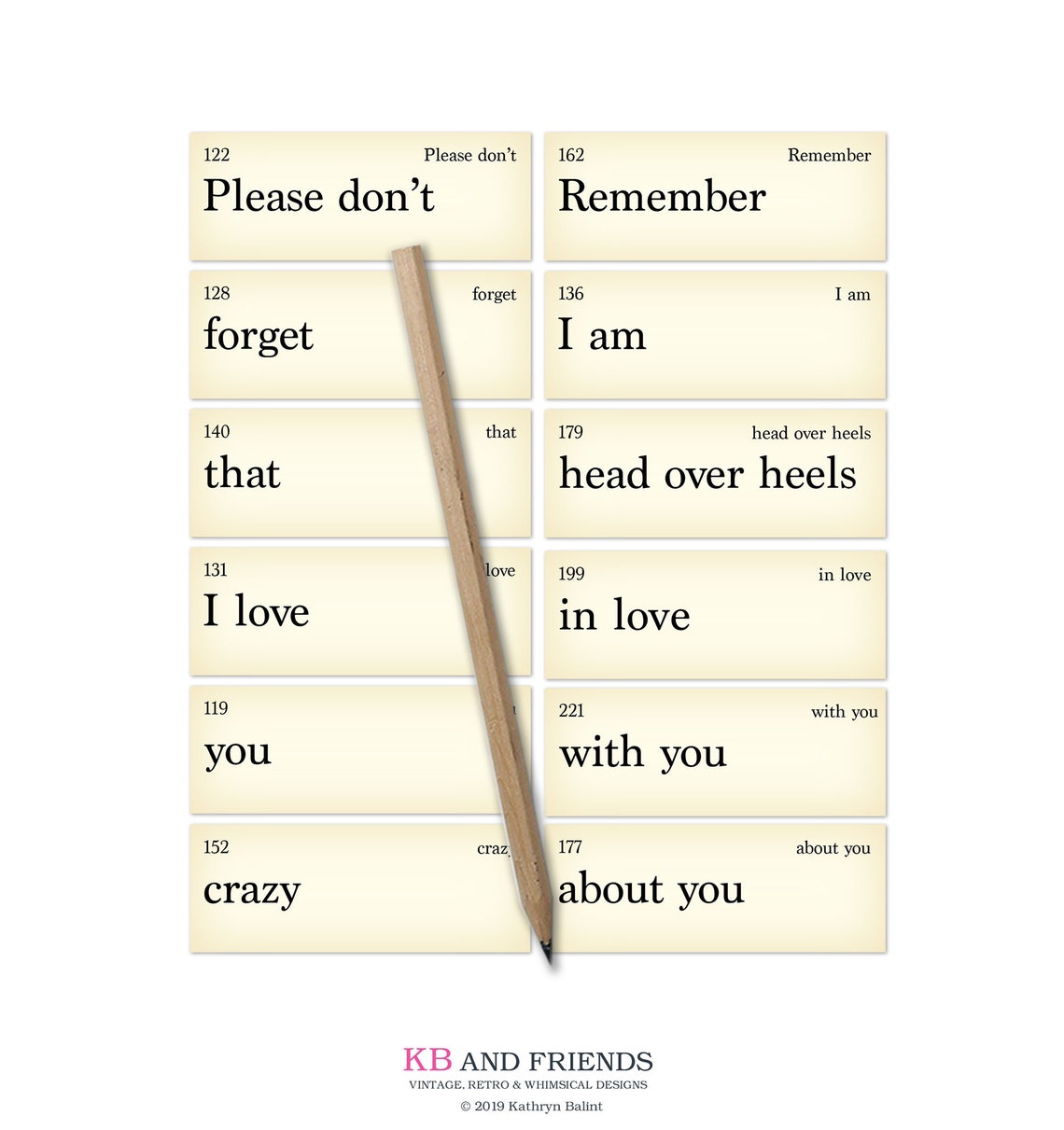 Digital Flash Cards / Love Sayings / 12 Vocabulary Flashcards | Etsy