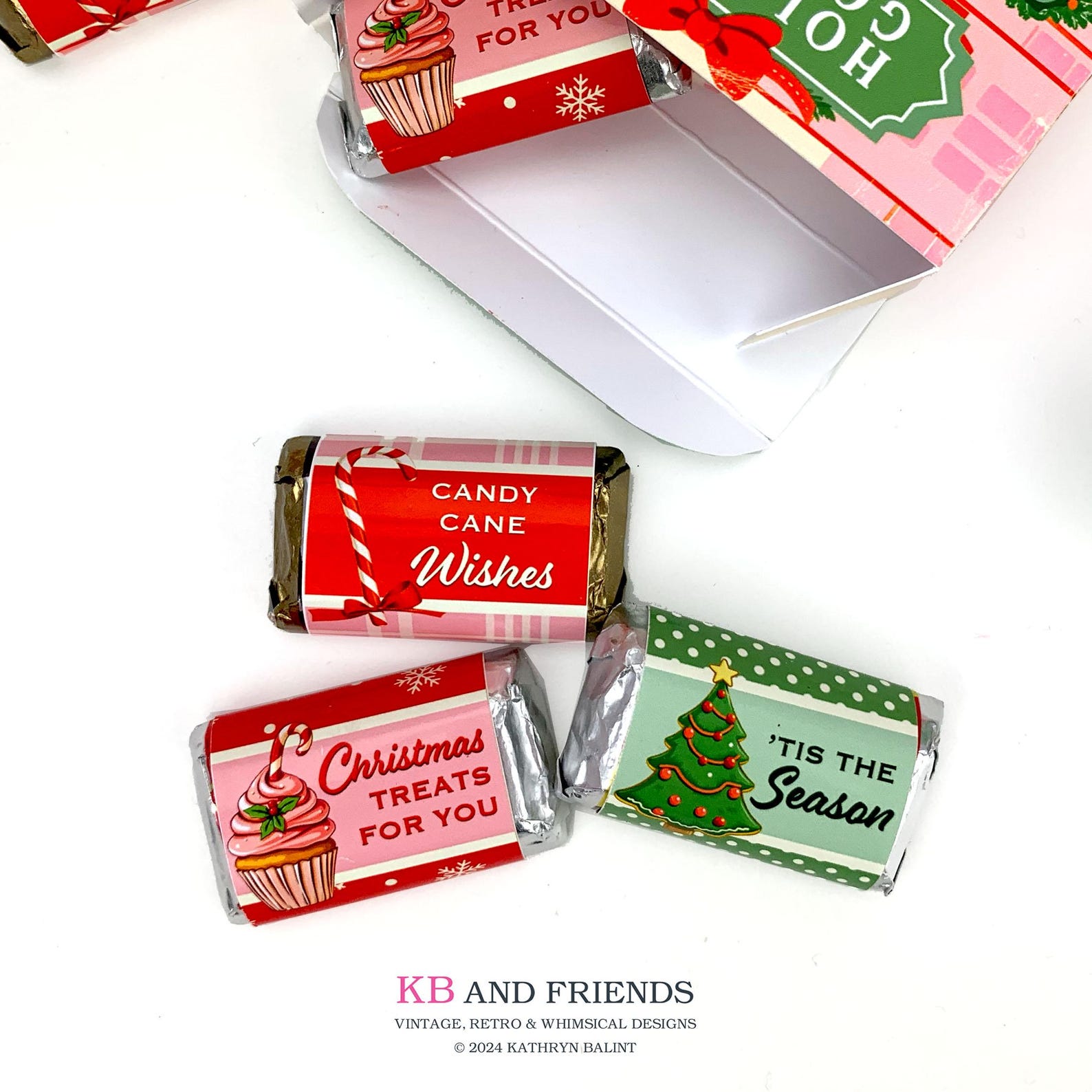 Printable Christmas Sweet Shoppe DIY Favor and Candy Boxes: Vintage ...