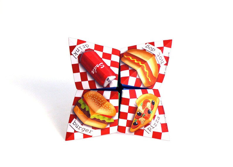 Digital Valentine Food Cootie Catcher / DIY Valentine's Day Card ...