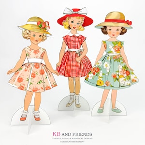 Printable Retro Style Paper Dolls: Cherry Paper Dollies Theme, Junk ...